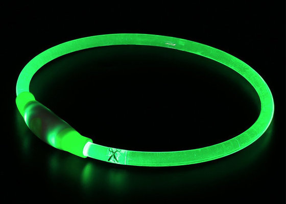 Cuttable LED Dog Collar Water Resistant Battery Powered Pet Necklace Loop