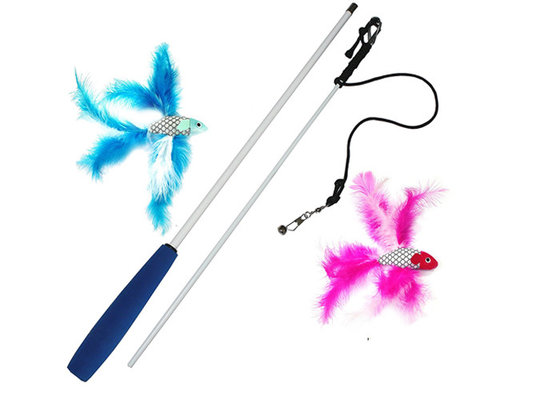 Polycarbonate Material Cat Feather Toys / Popular Cat Toys For Kitty Exercising