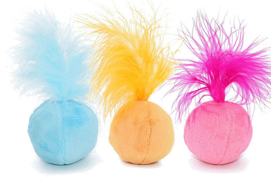 Kitten Gift Plush Cat Feather Toys Dia.5 Cm Interactive Catnip Toys For Cats