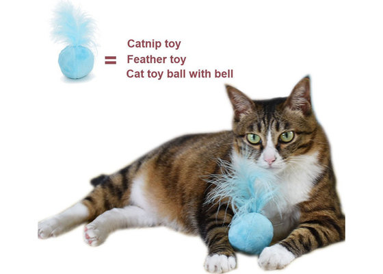 Kitten Gift Plush Cat Feather Toys Dia.5 Cm Interactive Catnip Toys For Cats