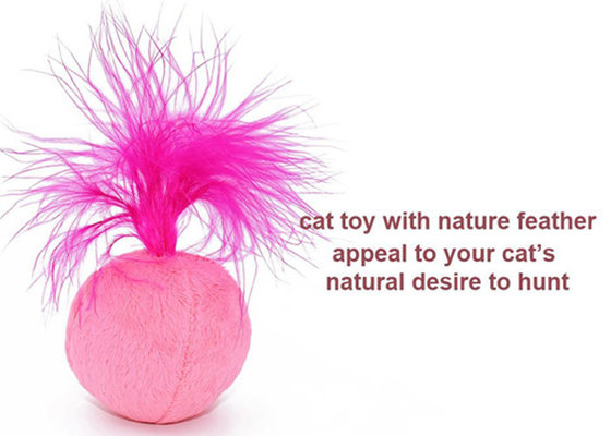 Kitten Gift Plush Cat Feather Toys Dia.5 Cm Interactive Catnip Toys For Cats