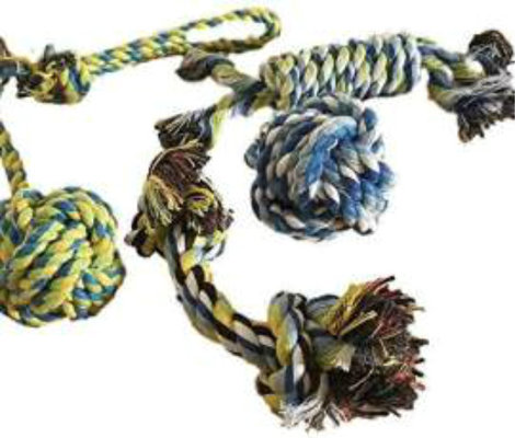 Fashion Cotton Dog Rope Toys For Aggressive Chewers OEM / ODM Available