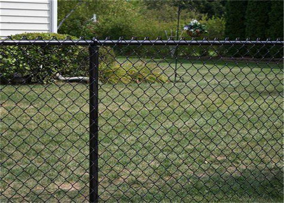 Black color PVC coated galvanized chain link fence used for backyard