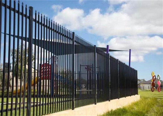 6FTX8Ft Black Powder Coated Steel Security Garrison Fence Steel Fence