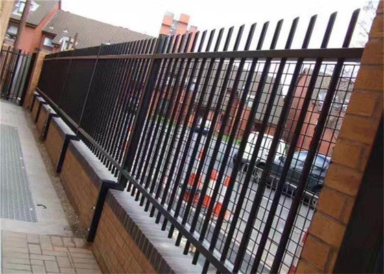 Used steel fencing black powder coated ornamental wrought iron fence