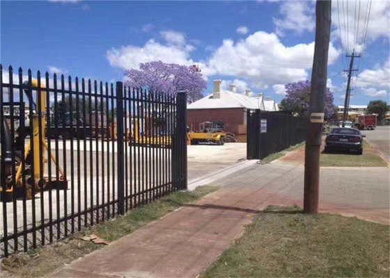 Used steel fencing black powder coated ornamental wrought iron fence