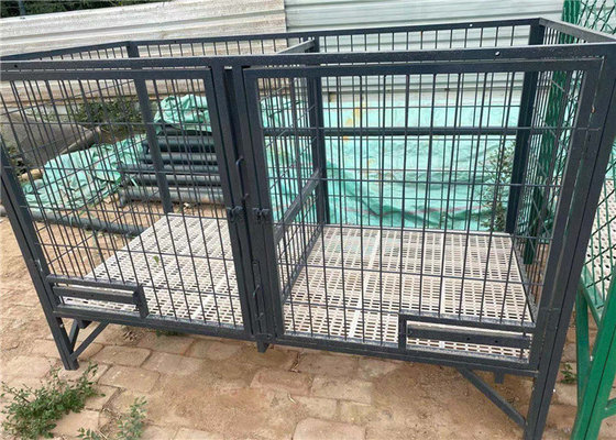 Double Door Foldable Stainless Steel Pet Pen Indoor Dog Kennels Crate Dog Kennels Cage