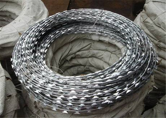 Galvanized Razor Wire Coils With Loops ，Steel Wire, Hot Dipped Galvanized/Electro Galvani