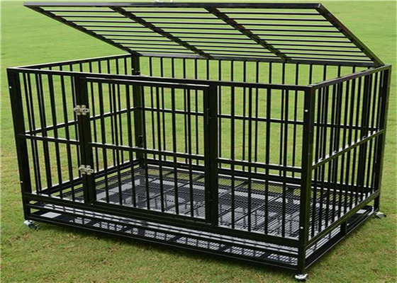 Wire Metal Dog Cage Kennel Single or Double-Door Folding Metal Dog Crate