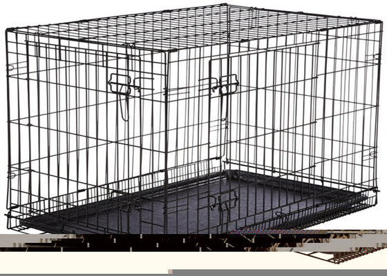 Wire Metal Dog Cage Kennel Single or Double-Door Folding Metal Dog Crate