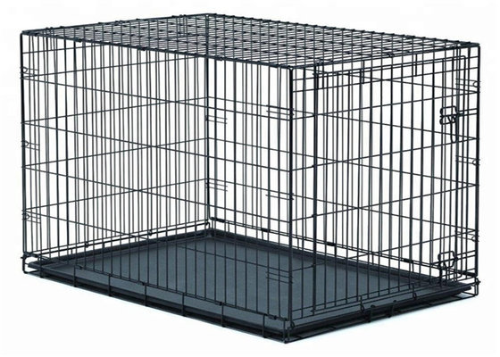 Collapsible Live Animal Pet Cages with Plastic Tray Iron Kennel Cage Dog Cat Pet Cages