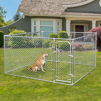 American metal outdoor dog kennel / outdoor big dog cage,plastic surface treatment