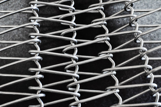 Food grade 304 stainless steel flat flex wire mesh conveyor belt for bread baking