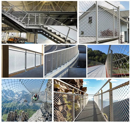 Stainless steel wire rope mesh net / slope protection network