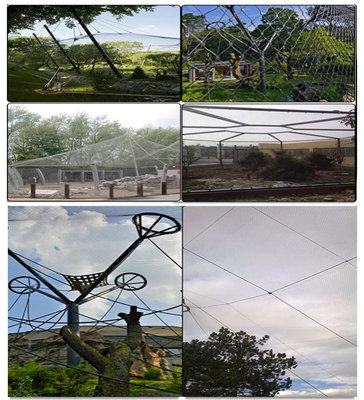 Birds Aviary Zoo China Stainless Steel Flexible Wire ferrule Cable Rope Mesh Net For Zoo Animal X-Tend Zoo Mesh Usa