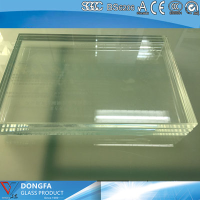 15+15 high strength clear tempered laminated glass with CE certificate
