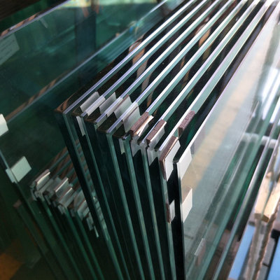 SGCC standard Custom size 12mm clear tempered safety glass for Button Structural Balustrade Railing