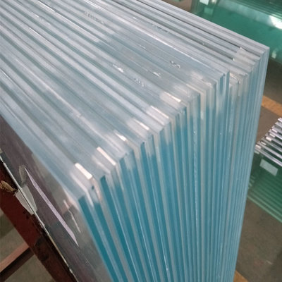 Durable 13.52mm low iron ultra clear tempered laminated safety glass infill panels for interior commercial railing