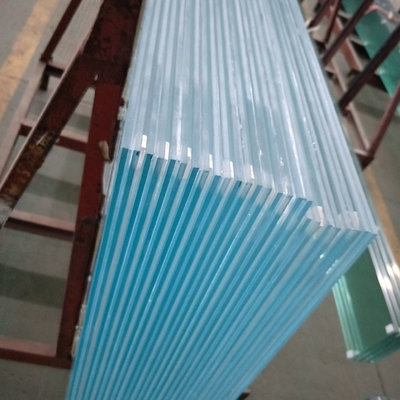 Durable 13.52mm low iron ultra clear tempered laminated safety glass infill panels for interior commercial railing