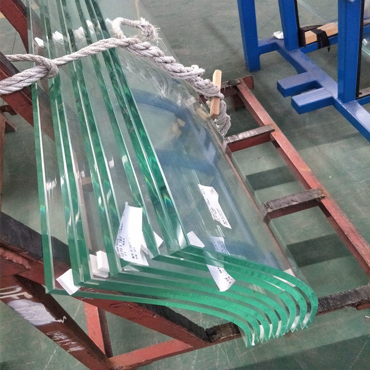 High Safety 10mm 12mm Clear Tempered safety curved glass price for staircase railing