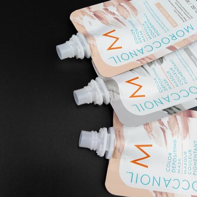 Aluminum foil material stand up suction nozzle color packaging bag for sleeping mask cream