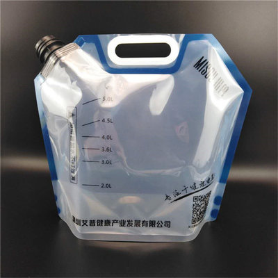Made in China 5L cow milk PET plastic filling bag/empty stand up large spout soft composite plastic bag/Drink bag