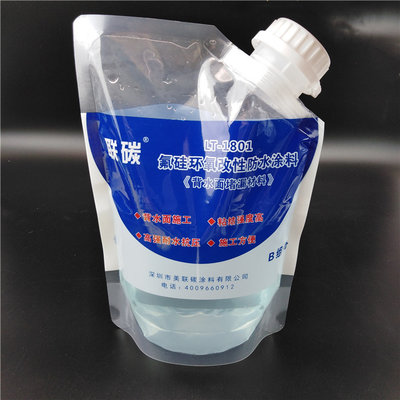 Made in China 1000ml plastic bag of waterproof paint for building/with large nozzle stand - up plastic bag/hand sanitize