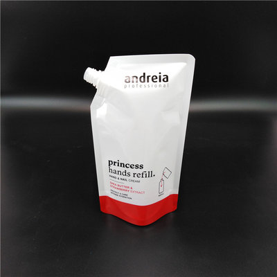 made in China 400ml with nozzle stand up packaging bag for fingernail protection cream/Remove nail polish storage bag