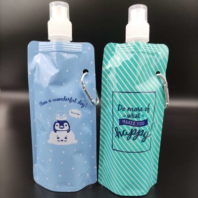 made in China Stand up suction bag with hoop buckle/450ml Compound plastic bags for storing fruit juice