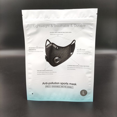 made in China with Zipper reusable sports mask plastic bag /Reusable mask PET bag of zipper seal