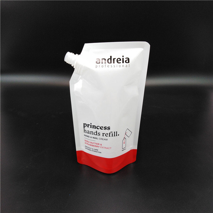 made in China 400ml with nozzle stand up packaging bag for fingernail protection cream/Remove nail polish storage bag