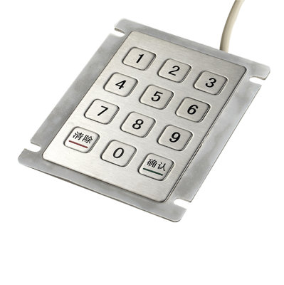 Vandal-proof Encryption metal pinpad for ATM and kiosk with interface USB,PS/2 and RS232