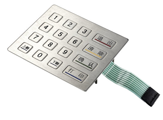 Rectangle Waterproof Metal pinpad for outdoor device with interface USB,PS/2 and RS232