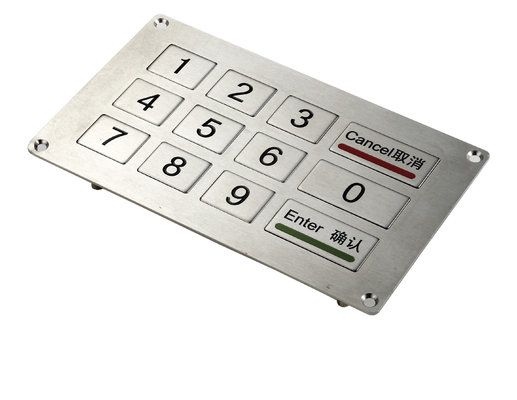 Industrial 12 Keys Stainless Metal Keypad for Indoor and Outdoor Application
