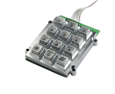 Die-casting Vandalproof numeric keypad for payphone and other devices