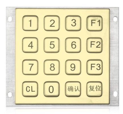 Heavy Duty Waterproof Stainless Metal Metal Numeric Keypad / 4 x 4 Keypad