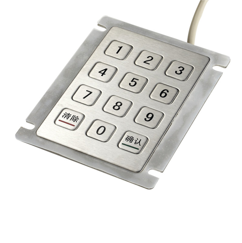 Vandal-proof Encryption metal pinpad for ATM and kiosk with interface USB,PS/2 and RS232
