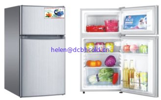 China 98L DC upright solar fridge AC/DC compressor fridge ( upright double door 98L-518L) supplier