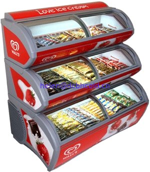 348L 3layers upright ice cream display showcase freezer Walls ice cream freezer supplier