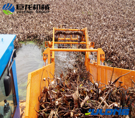 Water Weed Harvesting Vessel with Conveyor Belt and Storage Cabin