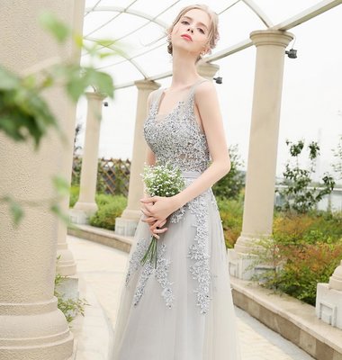 Elegant court train Appliques sash wedding dress / sleeveless wedding bridal gowns LXHS-1175