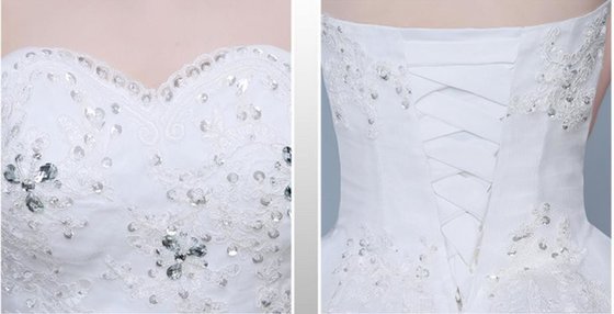 Sweetheart sleeveless Ladies Wedding Dresses , Diamond cathedral train wedding gowns LXHS-1330