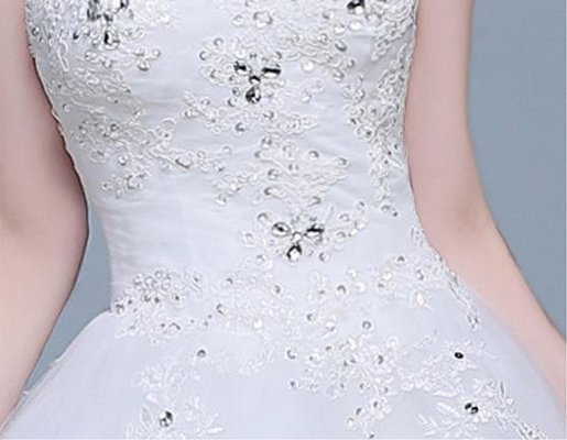 Sweetheart sleeveless Ladies Wedding Dresses , Diamond cathedral train wedding gowns LXHS-1330