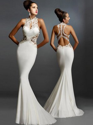 Graceful Red halter neck long party dresses with lace for Summer Spring LXYWQ-178/4