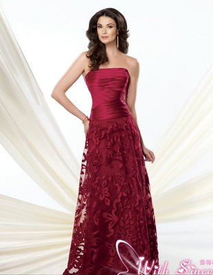 Strapless Satin Evening Party Dresses with strapless neckline LXJJF-1487