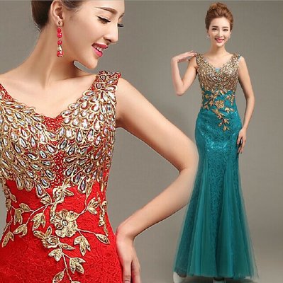 Fashion V Neckline Open back party dresses for wedding / business LXLSQ-1260