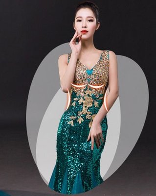 Fashion V Neckline Open back party dresses for wedding / business LXLSQ-1260