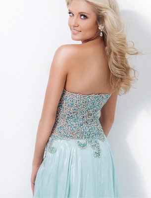 Light Green Strapless Sweetheart party dresses / heart shaped prom dresses long LXLSQ-1789