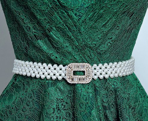 Green Sexy summer long Party Dresses for Women, V neck-line prom dresses LXLSQ-1260
