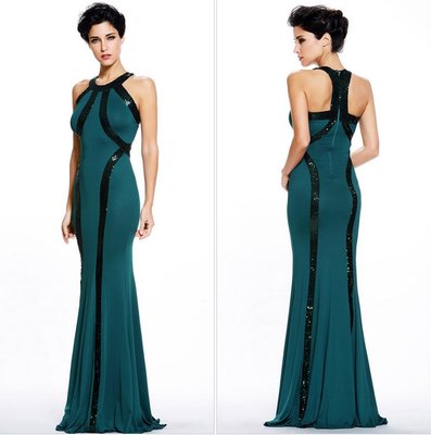 Personalized Word Back prom dress Elegant, Green, Red LXLSQ-169/3